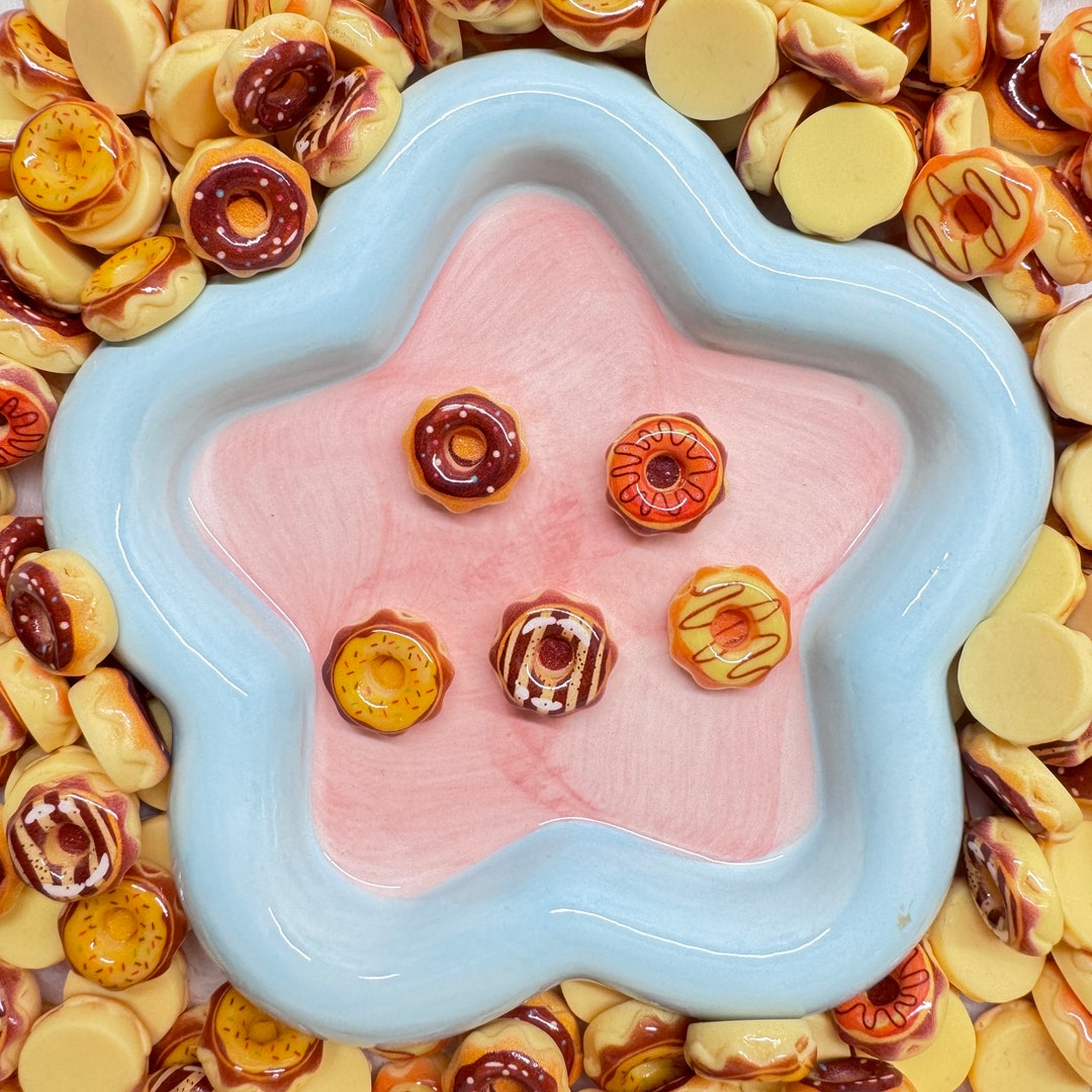 5pc Kawaii Bakery Donuts Charms ,pastry Sweets Cabochons, Flat Back ...