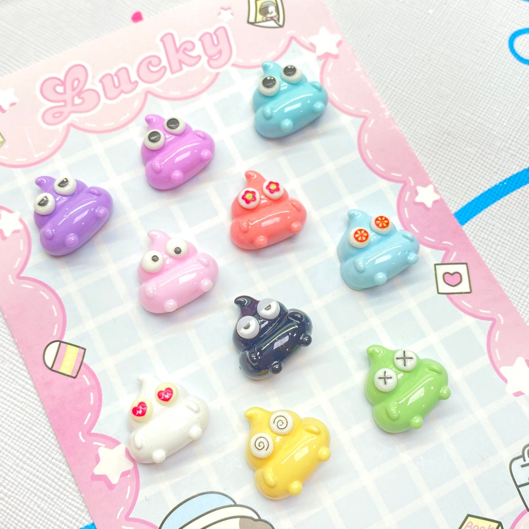 10pc Kawaii Cute Poop Emoji Charms ,poop Cabochons, Poop Charms, Flat ...