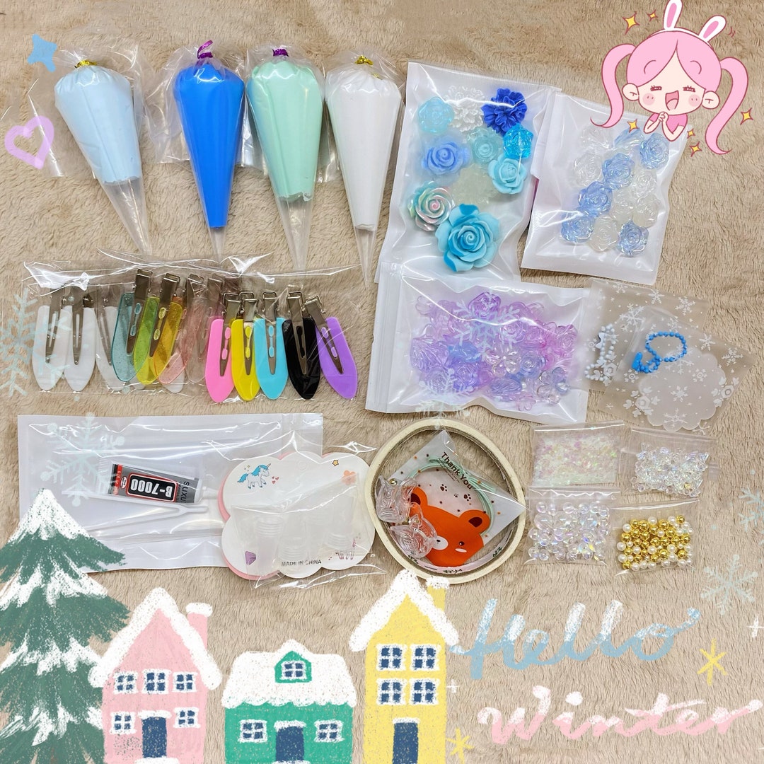 Winter Decoden Kit Holiday Themed, Decoden Glue,decoden Hair Clips ...