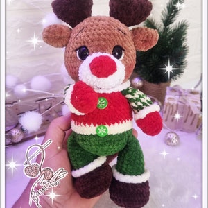 DIY Crochet Christmas Reindeer PATTERN PDF - Easy Amigurumi Christmas ...