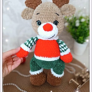DIY Crochet Christmas Reindeer PATTERN PDF - Easy Amigurumi Christmas ...