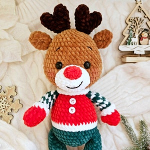 DIY Crochet Christmas Reindeer PATTERN PDF - Easy Amigurumi Christmas ...