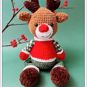 DIY Crochet Christmas Reindeer PATTERN PDF - Easy Amigurumi Christmas ...
