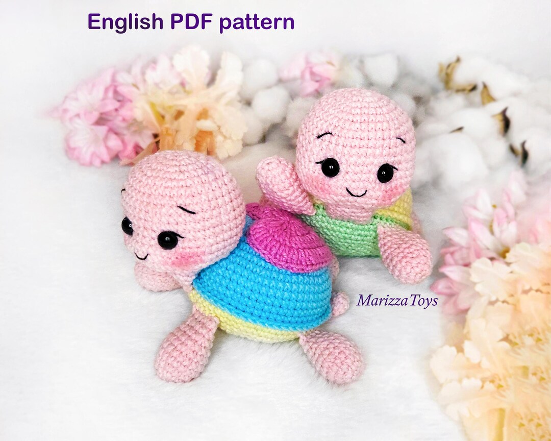 DIY Easy Crochet Turtle With Heart PATTERN PDF - Amigurumi Nosew ...