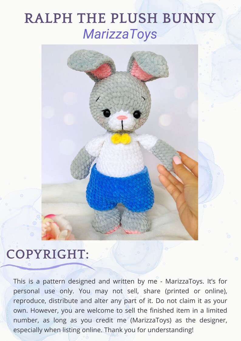 Crochet PATTERN Bunny Crochet Bunny Amigurumi Pattern Plush - Etsy