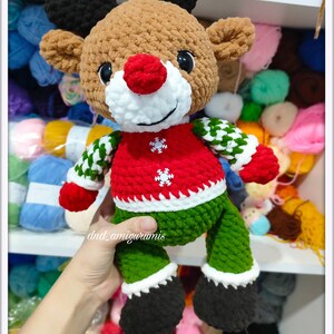 DIY Crochet Christmas Reindeer PATTERN PDF - Easy Amigurumi Christmas ...