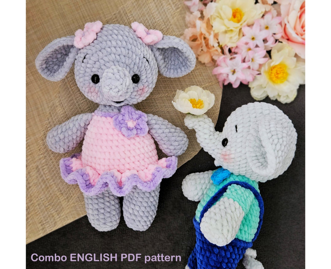 DIY Crochet PATTERN Elephant, Crochet Elephant Amigurumi Pattern ...