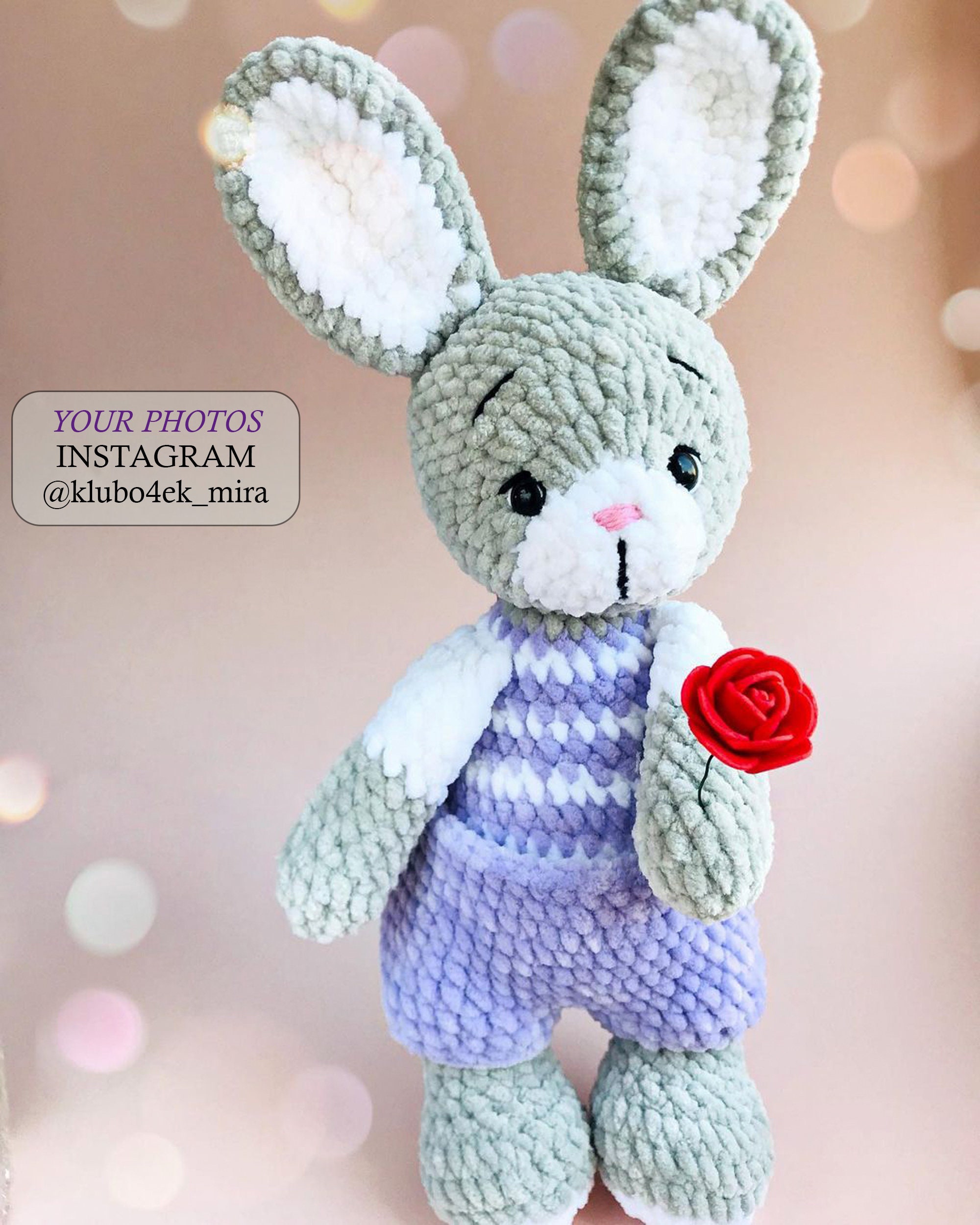 Crochet PATTERN Bunny Crochet Bunny Amigurumi Pattern Plush - Etsy