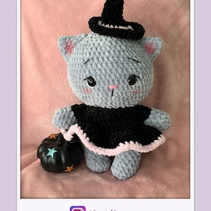 DIY Crochet Kitten Witch PATTERN PDF - Easy Amigurumi Kitten Witch ...