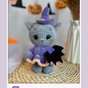 DIY Crochet Kitten Witch PATTERN PDF - Easy Amigurumi Kitten Witch ...