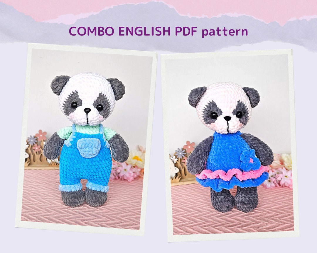 DIY Crochet Panda PATTERN PDF - Amigurumi Panda Pattern - Combo Plush ...