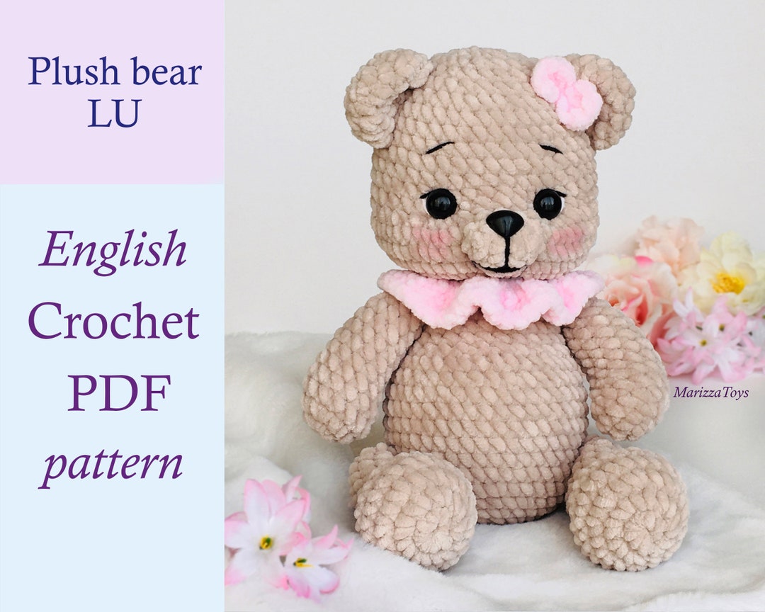 Patron d'ours au crochet PDF Patron d'ours en peluche amigurumi ANGLAIS Ours en peluche Lu ...