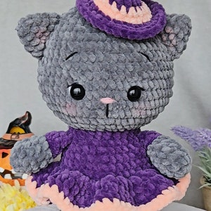 DIY Crochet Kitten Witch PATTERN PDF - Easy Amigurumi Kitten Witch ...