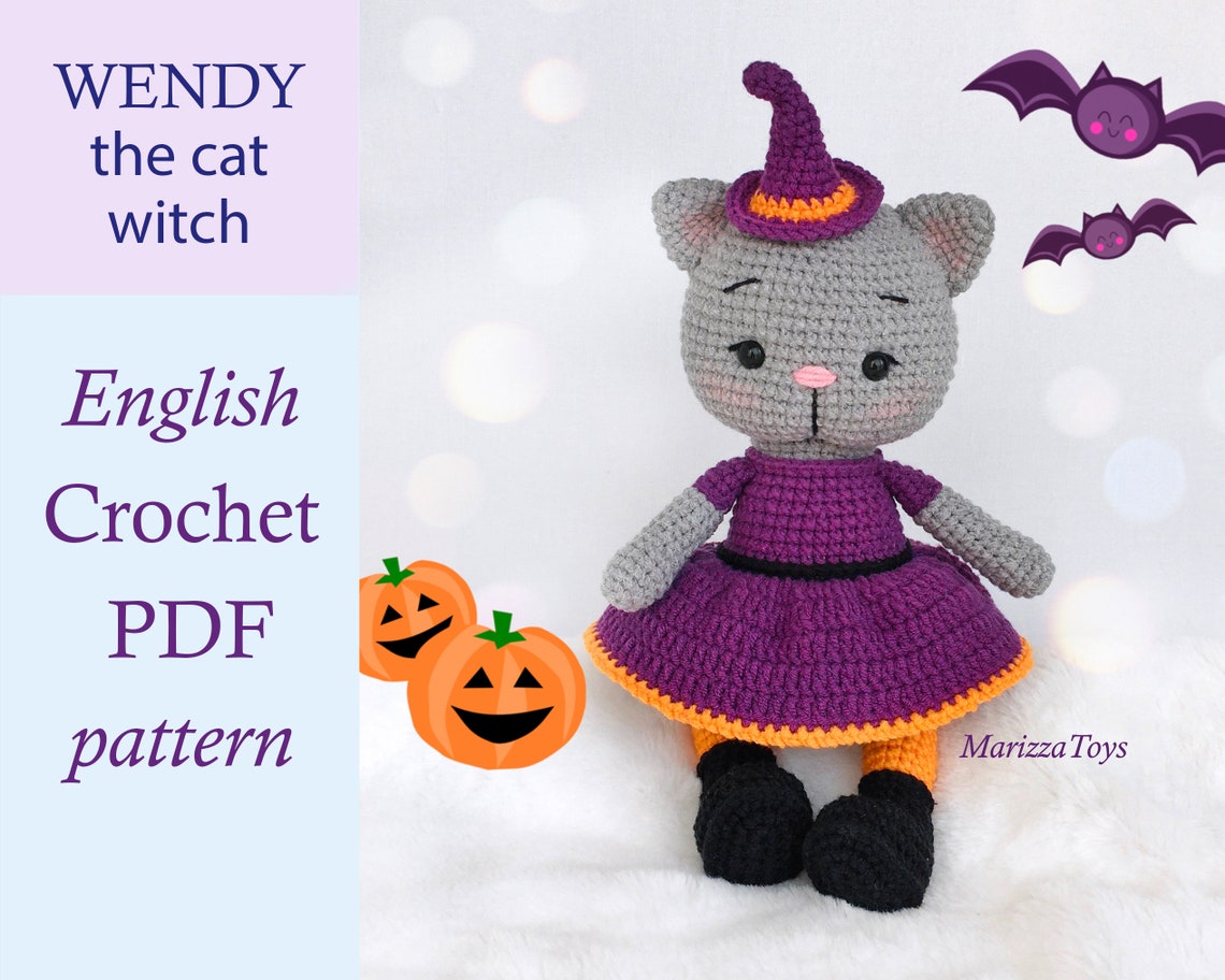 Crochet Halloween Pattern Crochet Cat Pattern Amigurumi Cat - Etsy