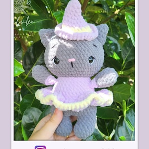 DIY Crochet Kitten Witch PATTERN PDF - Easy Amigurumi Kitten Witch ...