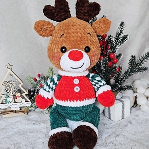 DIY Crochet Christmas Reindeer PATTERN PDF - Easy Amigurumi Christmas ...