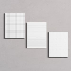 Minimalist Notepad | Set of 3 | Lined Grid Stationery Dotted Paper ...