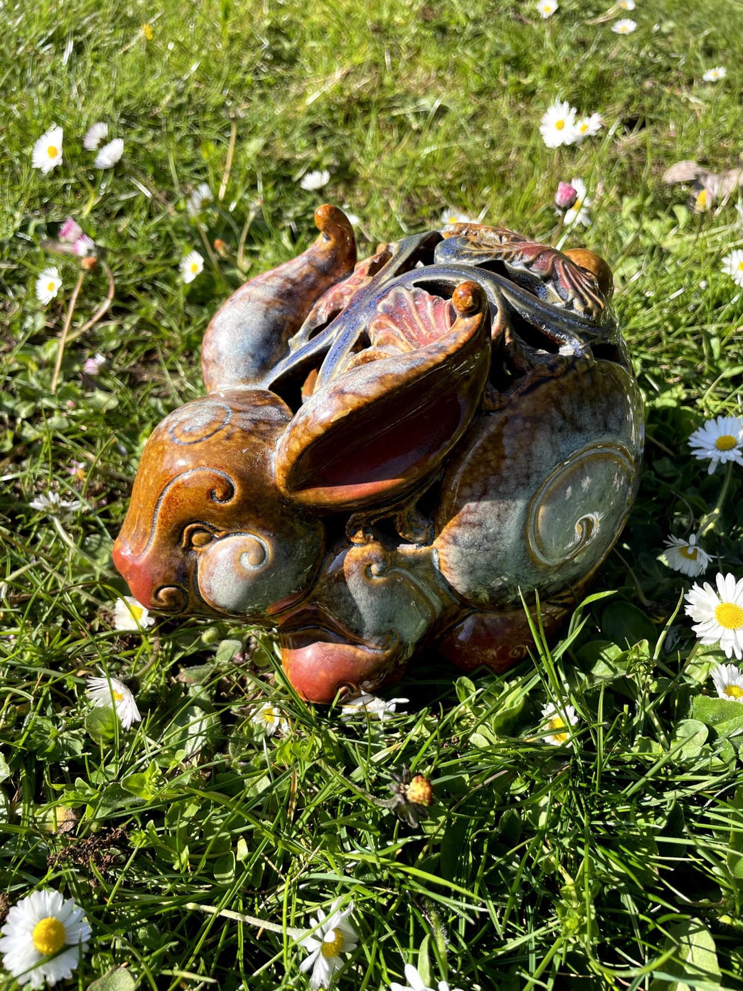 Ceramic Rabbit Diffuser – Tea Light & Incense Cone Holder - Etsy