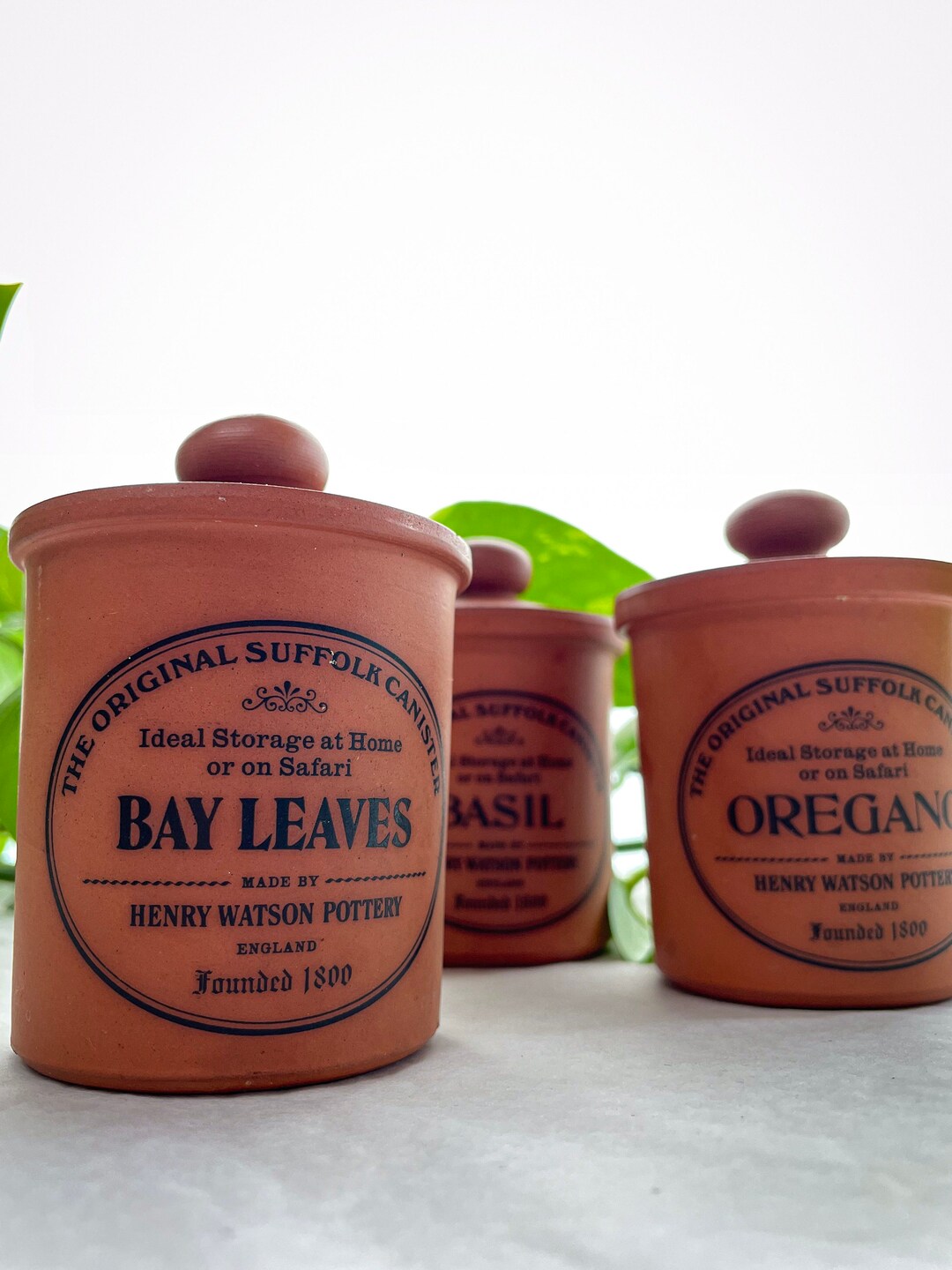 Henry Watsons Potteries 1970s Terracotta Storage Herbs Pots original ...