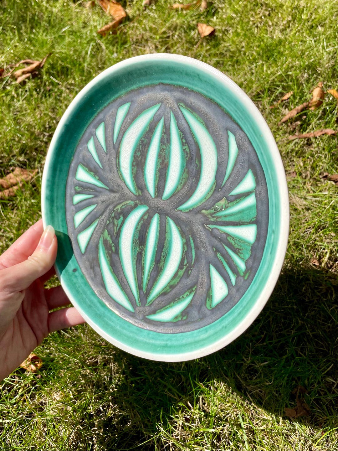 Hand-painted Plate - Ceramic Spider Shape - Mid-century Made in Jersey ...