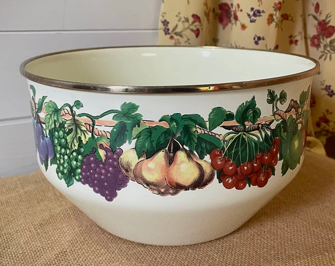 Cooking Fruit Bowl Metal Enamel Fruit Tabletops Unlimited Home ...
