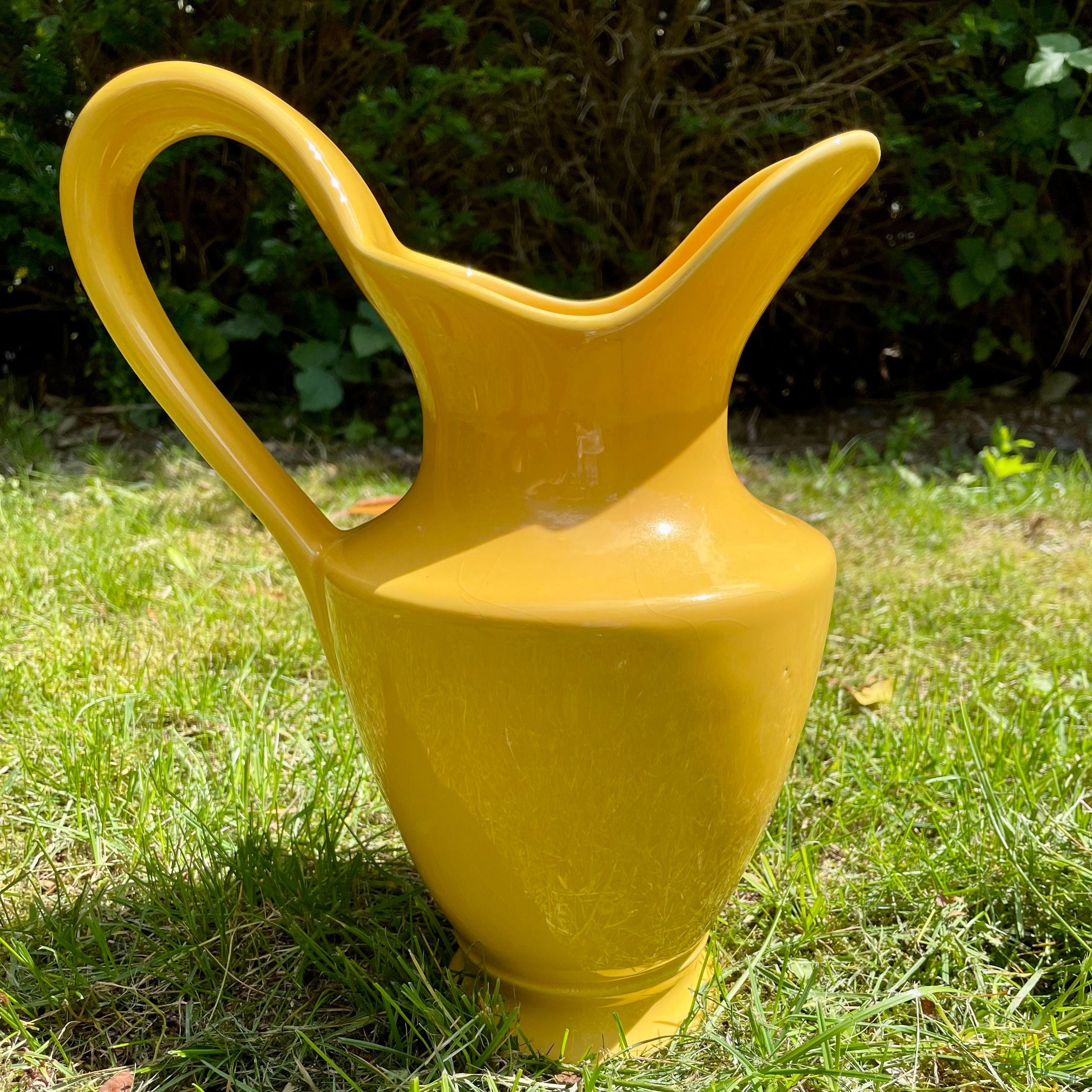 Large Yellow Jug With Fruit Detail Ceramic Pitcher Serving Jug - Etsy