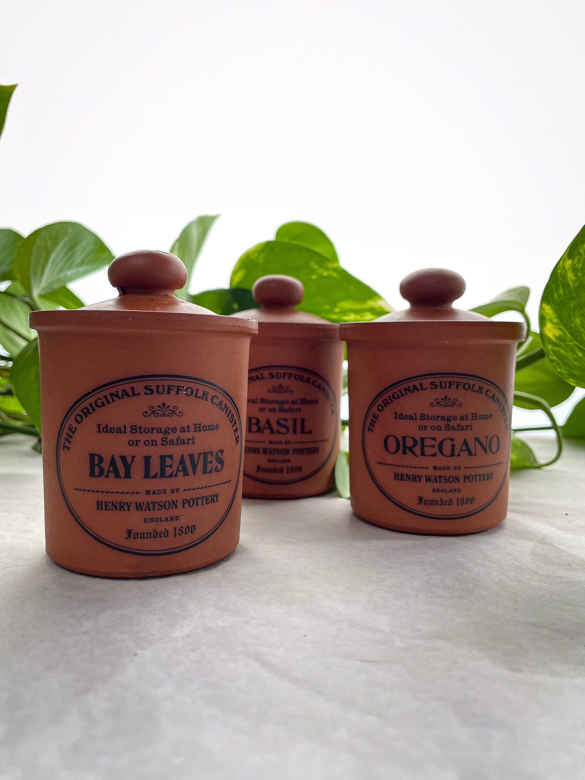 Henry Watsons Potteries 1970s Terracotta Storage Herbs Pots original ...