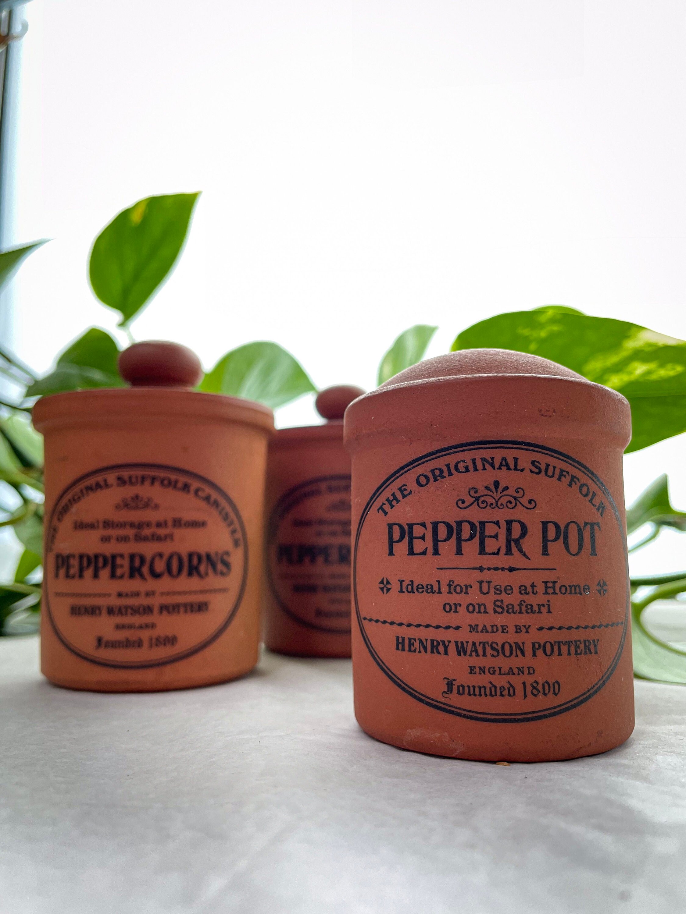 Henry Watsons Potteries 1970s Terracotta Storage Herbs Pots original ...