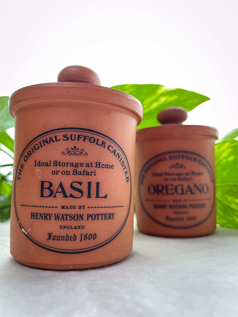 Henry Watsons Potteries 1970s Terracotta Storage Herbs Pots original ...