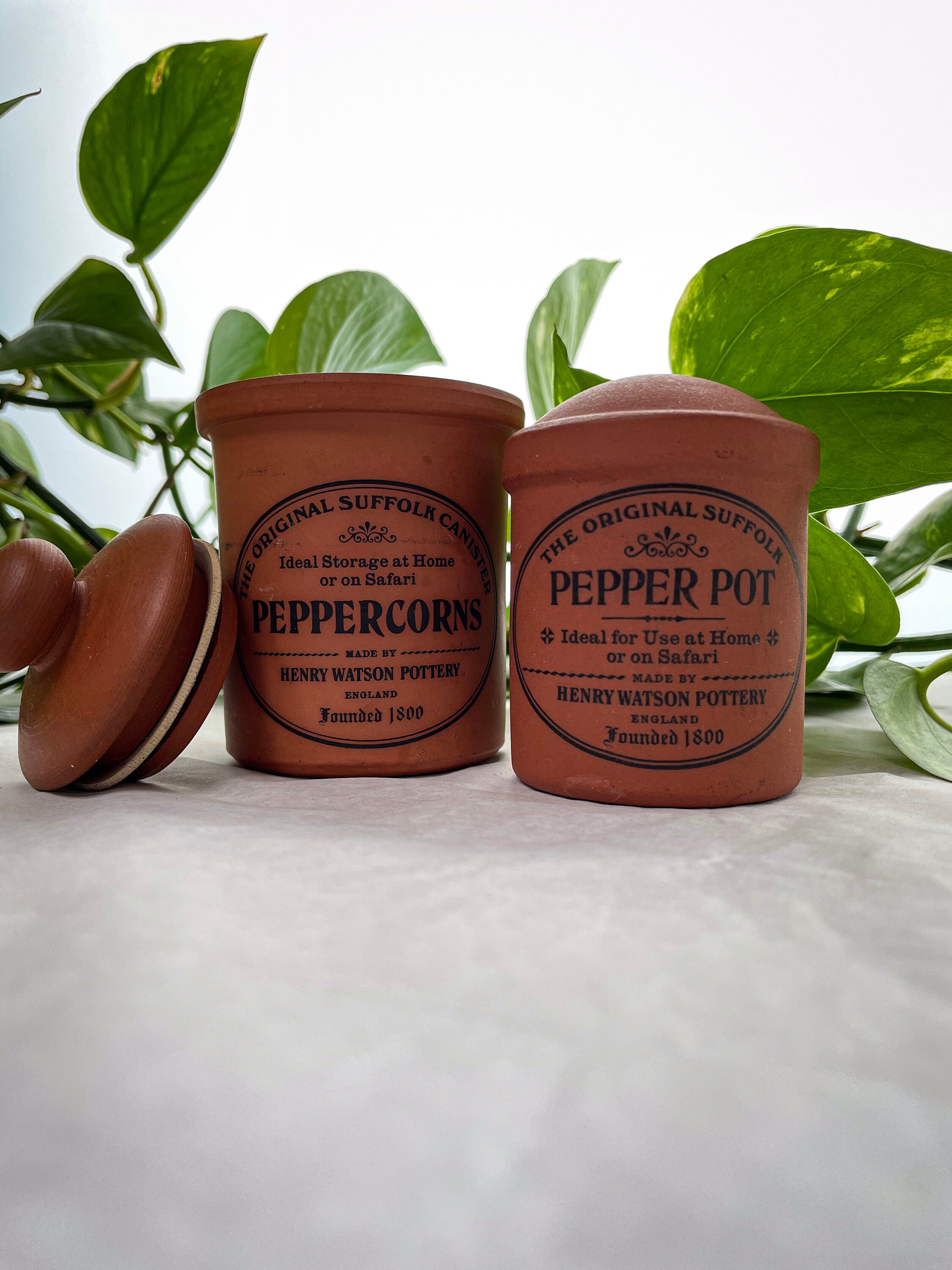 Henry Watsons Potteries 1970s Terracotta Storage Herbs Pots original ...