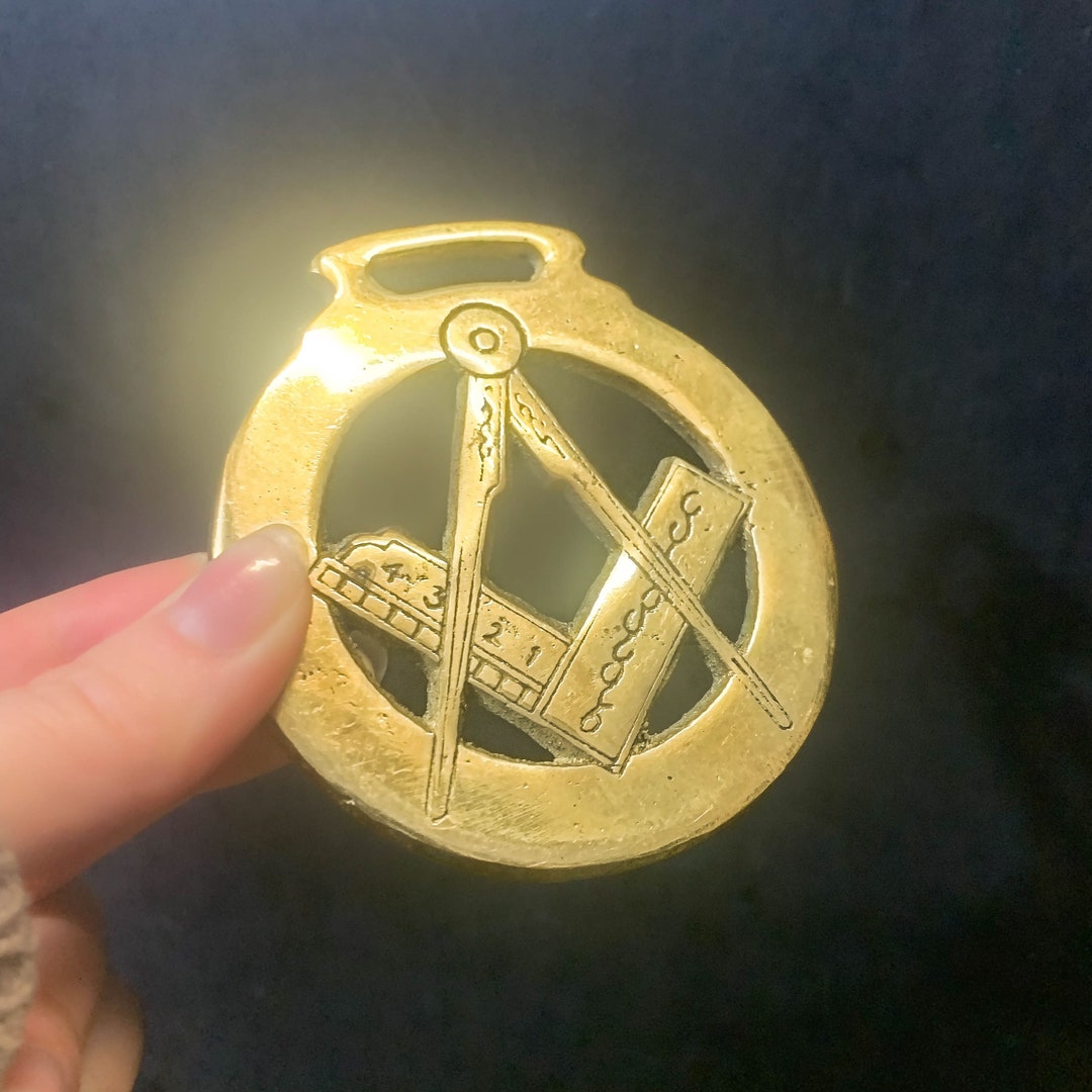 Emblem Medallion Masons Protractor & Ruler Metal Horse - Etsy