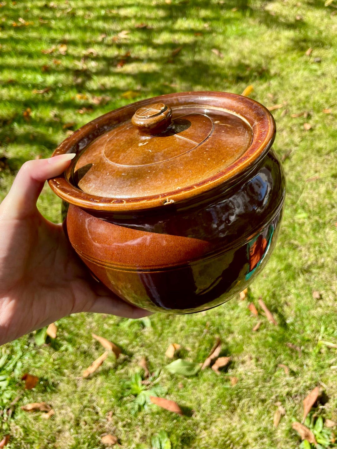 Ceramic Brown Stew Pot - Glazed Earthenware - Prizer Ware No.88 - Farm ...