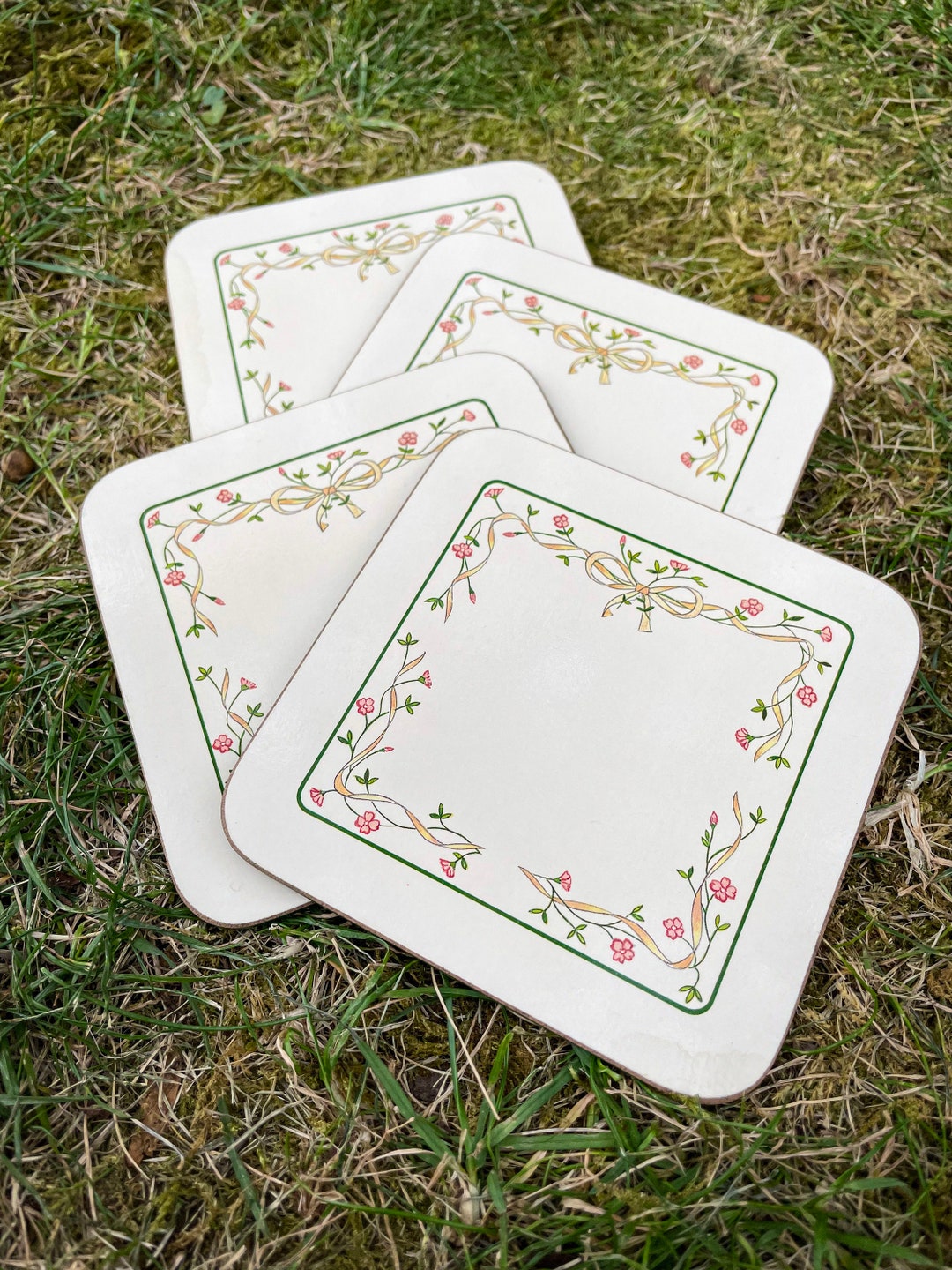 Johnson Brothers (bros) Clover Leaf Eternal Beau Boxed Set of 4 Square ...