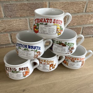 Ethos Ceramic Soup Mugs 70's 1970 Made in England UK Cottagecore Retro ...