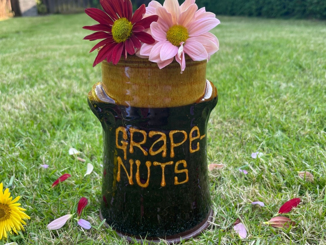 Grape Nuts Ceramic Storage Container, Vessel and or Vase Versatile Hand ...