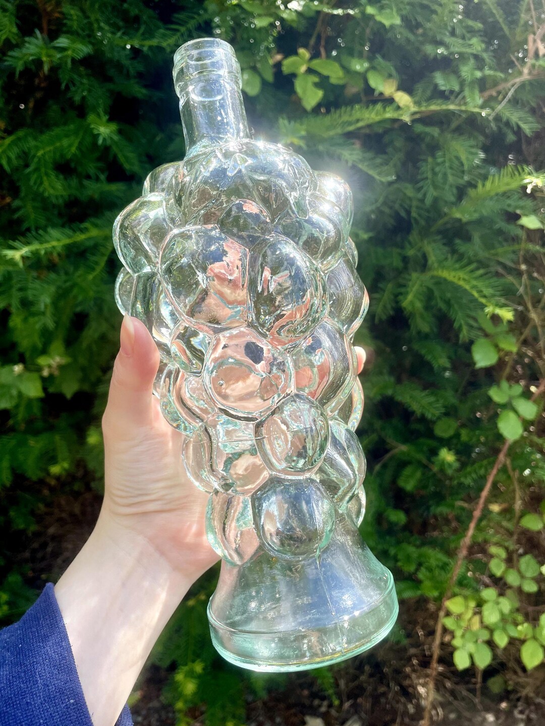 Pair of Glass Grape Cluster Bottle – Decorative Wine Decanter - Etsy