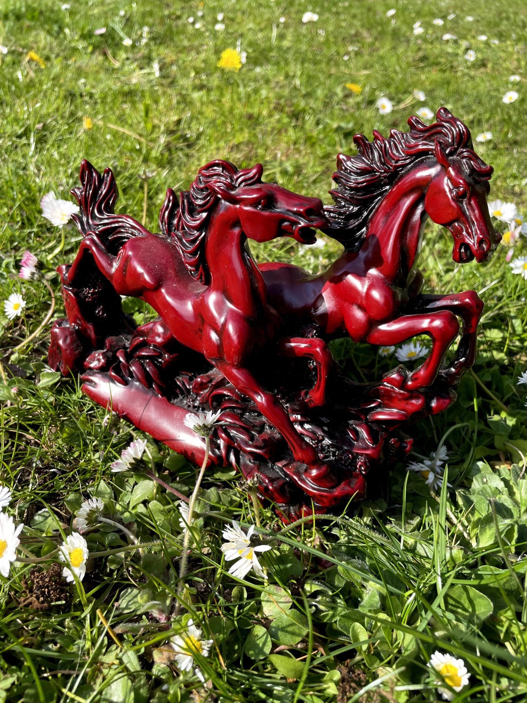Pair of Red Horses - Galloping Horse Sculptures - Feng Shui Design - Etsy