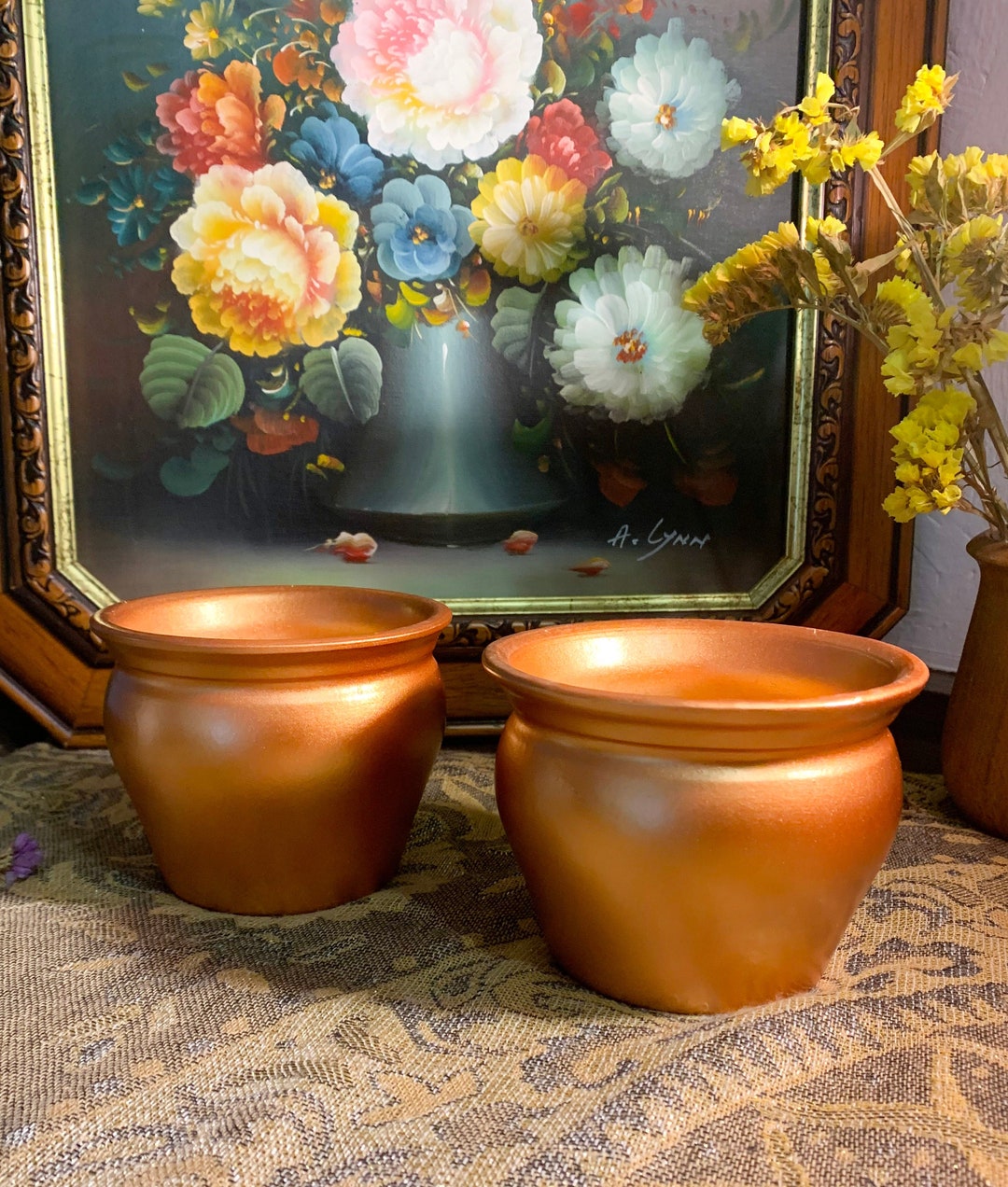 Bronze Pot Mid Century Modern Classic Style Upcycled Handmade - Etsy