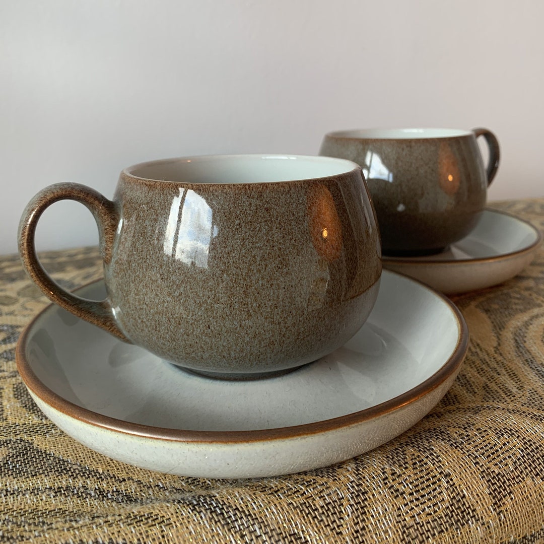 Mugs and Saucers Set of Two Denby Pottery Made in England 92 Drinkware ...
