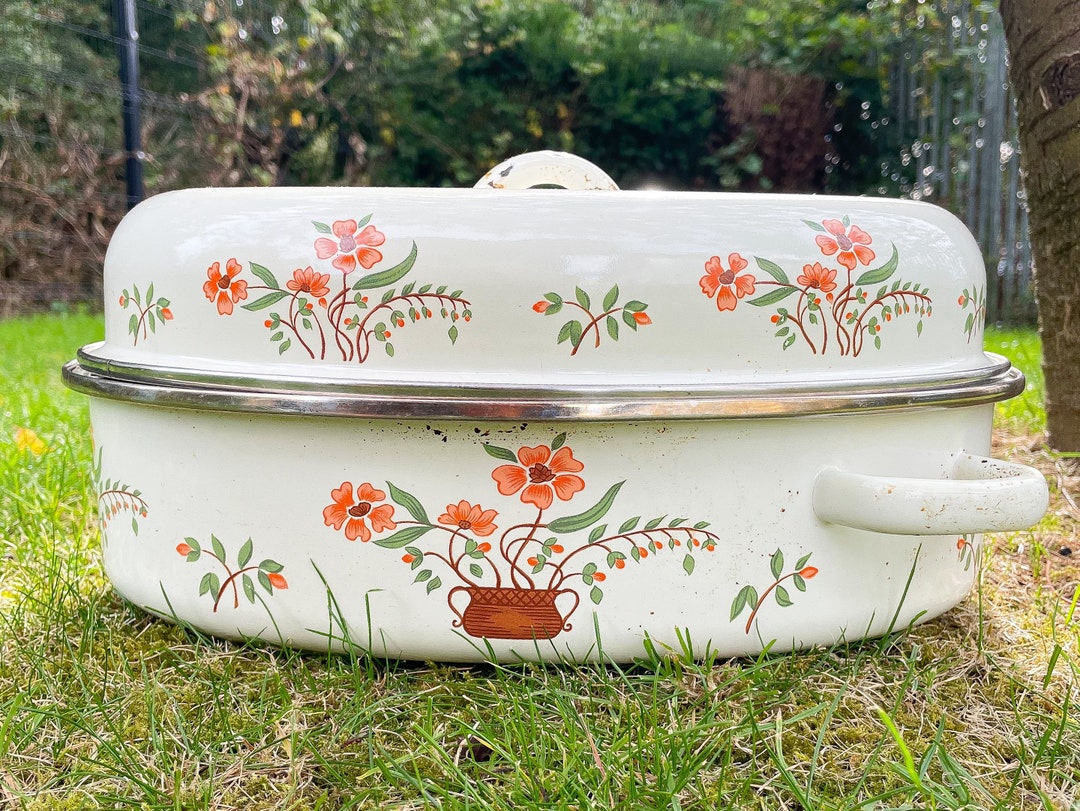 Large Cooking Pot Ideal for Large Meat and Fish Metal Enamel Basket ...