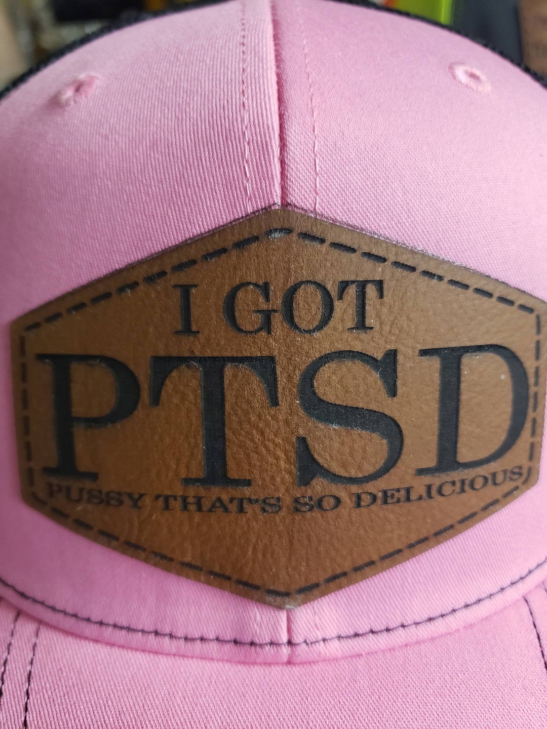 PTSD Laser Engraving Leather Patch on Richardson 112 - Etsy