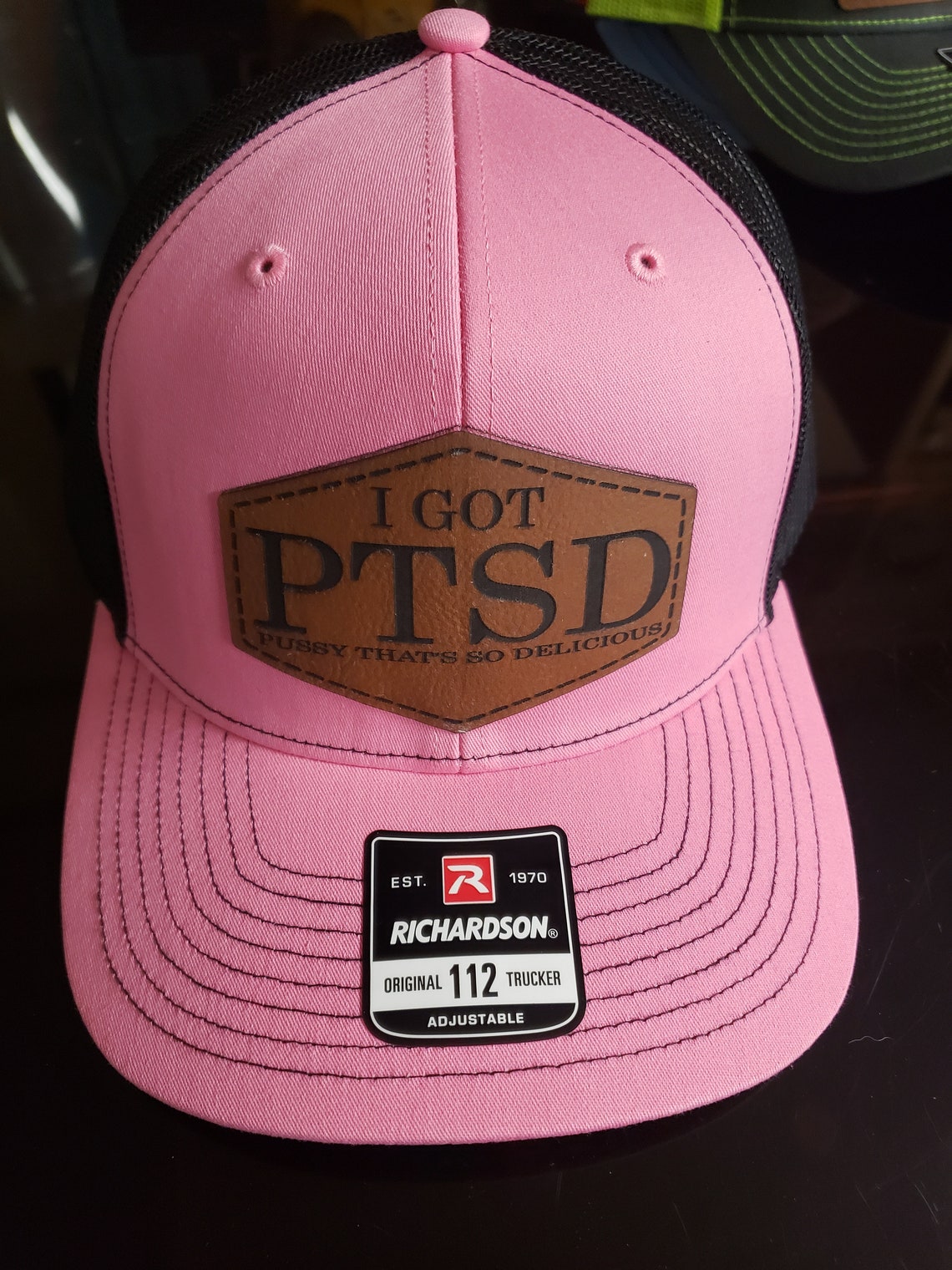 PTSD Laser Engraving Leather Patch on Richardson 112 - Etsy