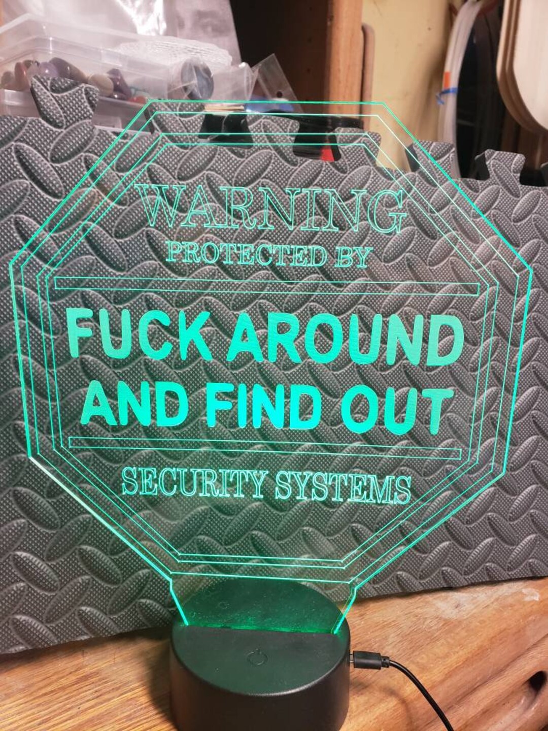 3D Night Light , Custom Lighted Sign, Lighted Security Sign, Business ...