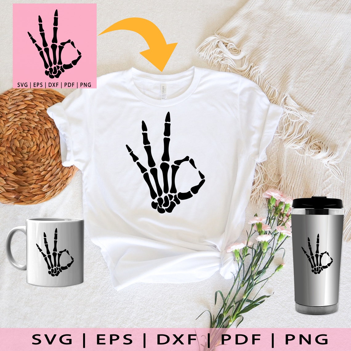 Skeleton Rock Hand Svg Rock And Roll Svg Skeleton Hand Svg Etsy | My ...