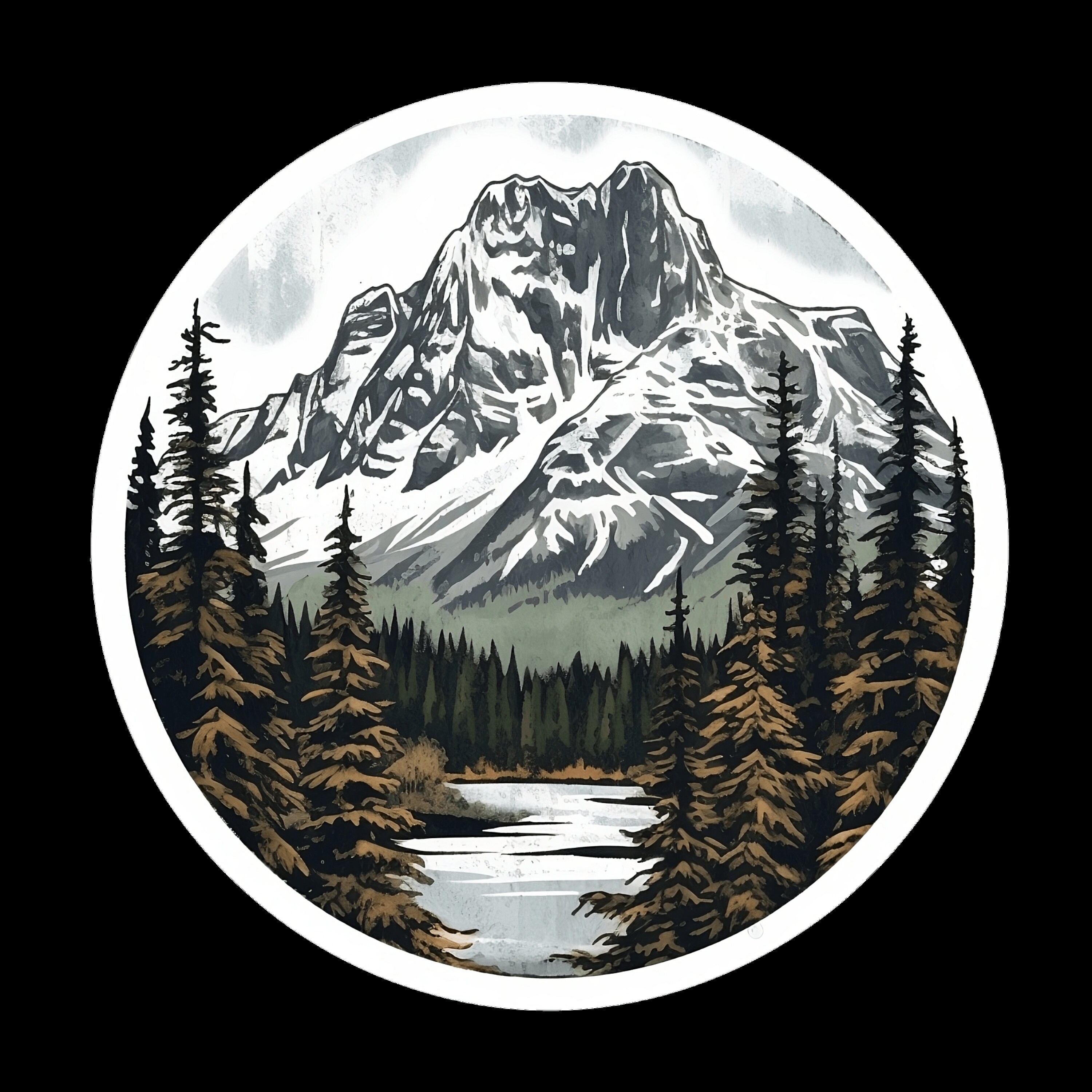 Mountain Snow Logo Digital Art PNG & JPG File Transparent - Etsy Canada