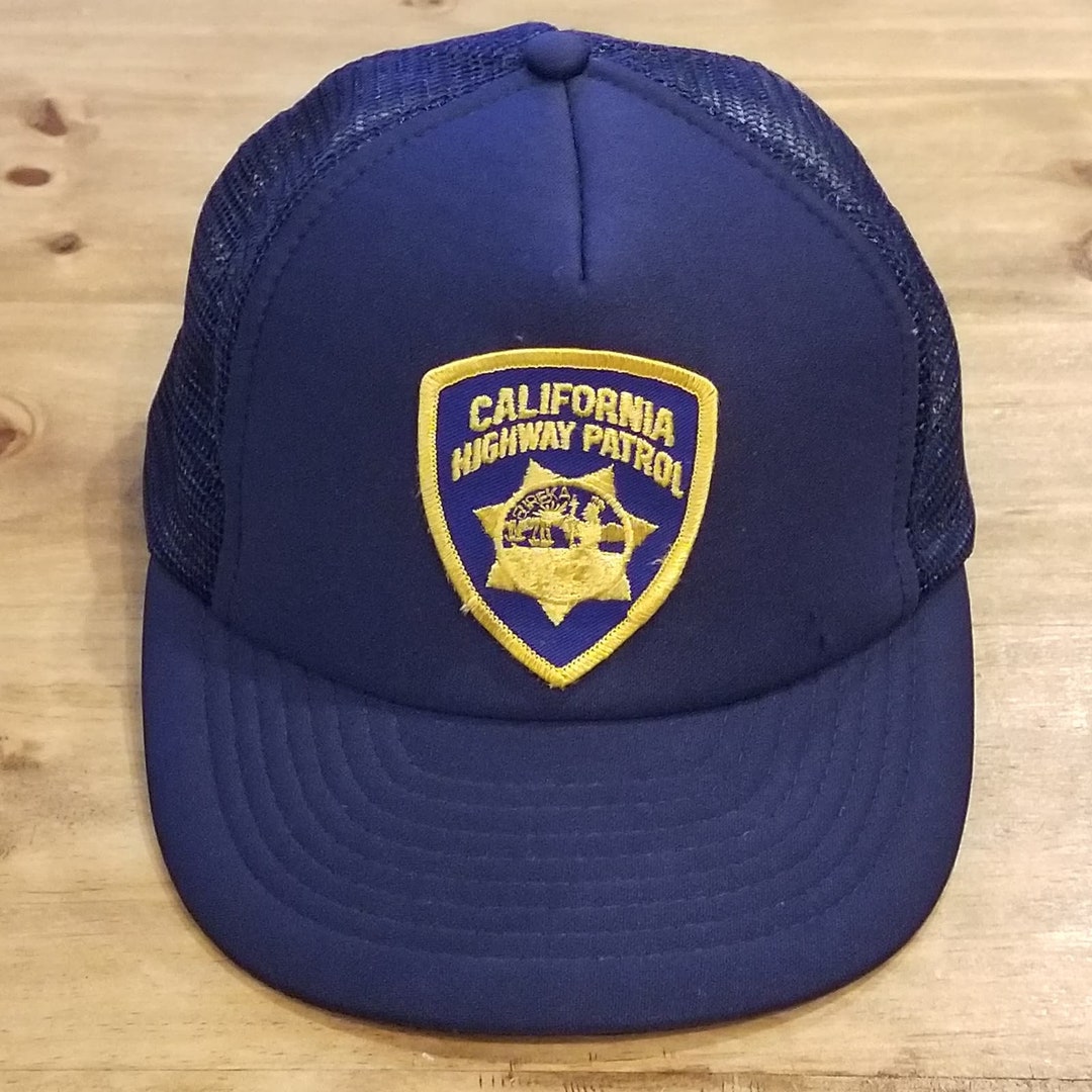 Vintage California Highway Patrol Hat Cap Snapback Trucker Blue Patch ...