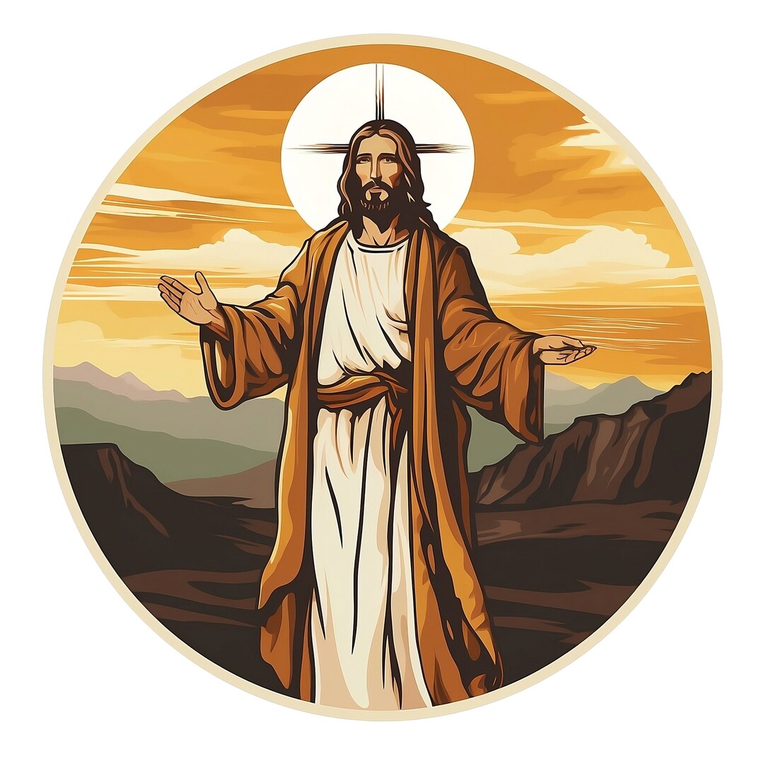 Jesus Digital Art Jesus God Sun Son Church Christian Round - Etsy