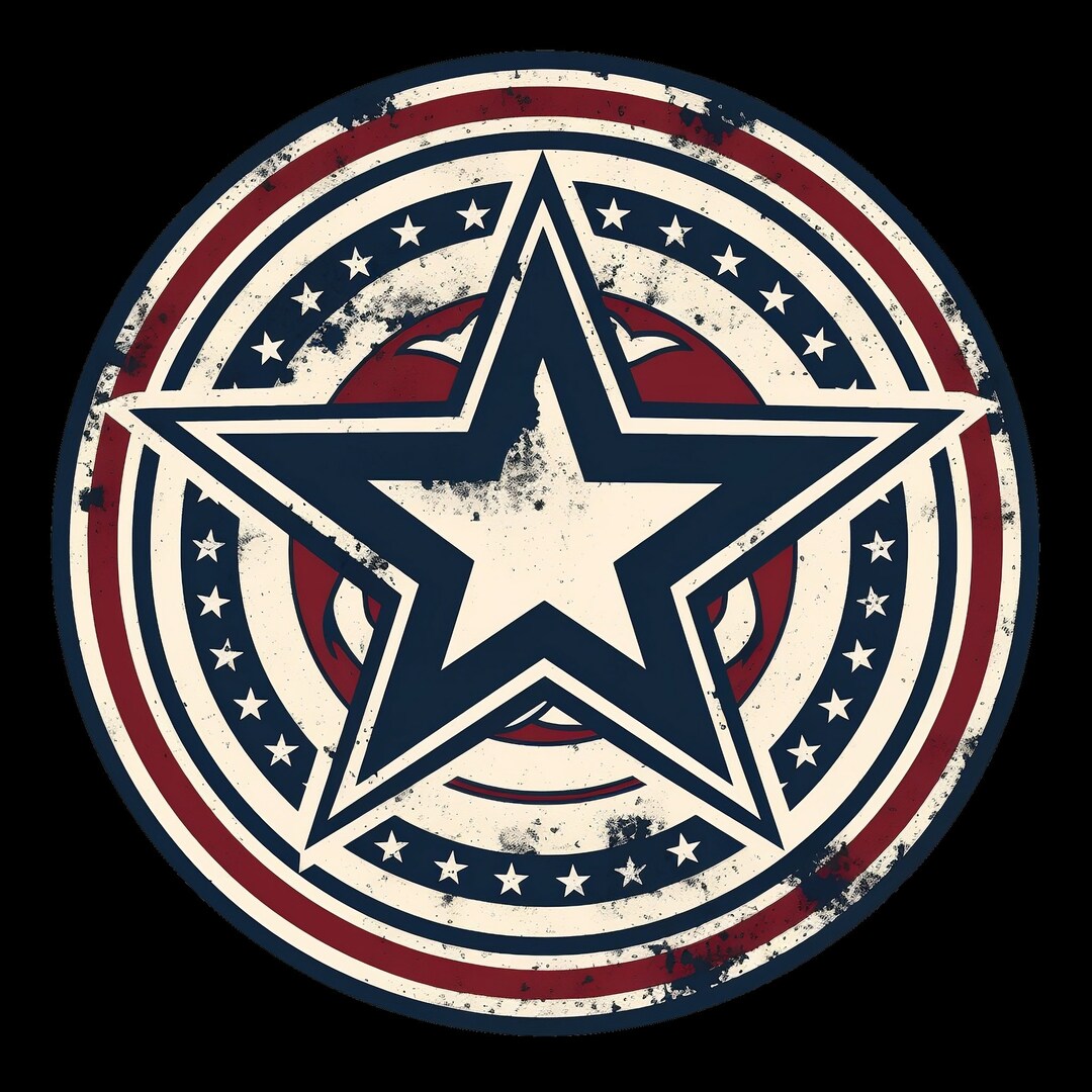 Americana Logo Vintage Weathered Look PNG & SVG File Star - Etsy