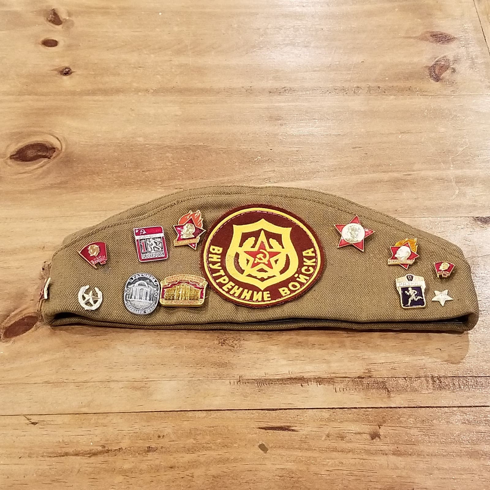 Vintage Soviet Union Russia Military Service Pilotka Garrison Side Cap ...