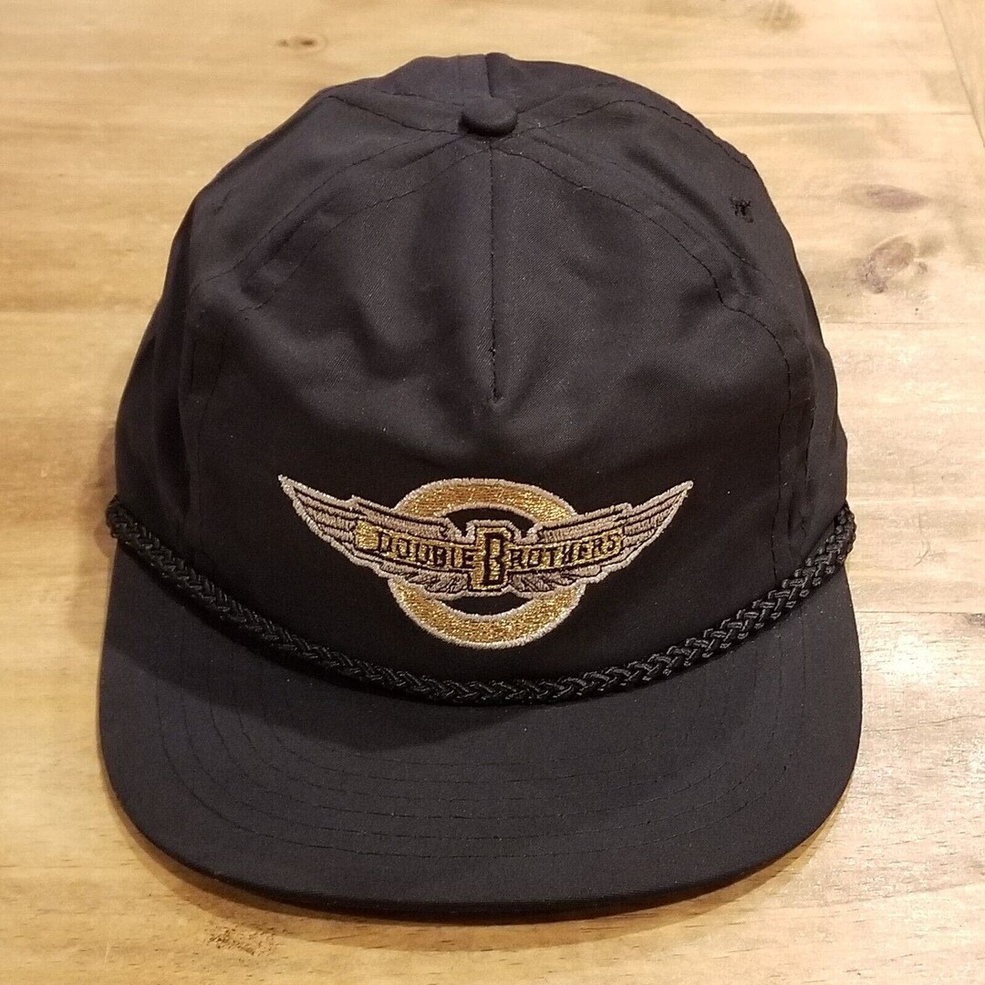 Vintage Doobie Brothers Hat Cap Snap Back Black Rock Music 70s 80s Rope ...